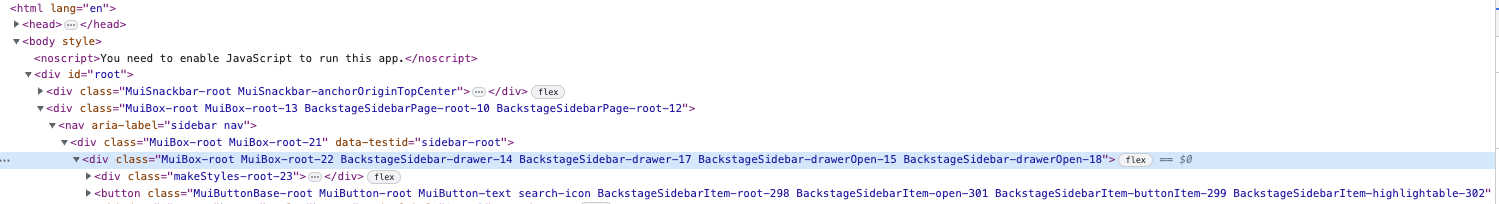 🐛 Bug Report: Can't override BackstageSidebar drawer CSS · Issue #16752 ...