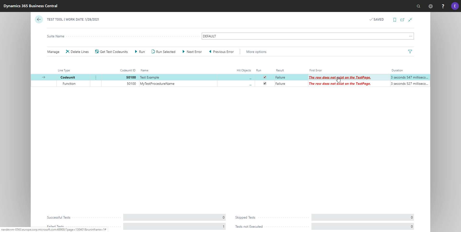 Bug Test Codeunits Error When Trying Use Action From Subform · Issue 5420 · Microsoftal