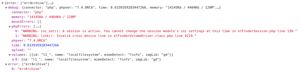 Unable to create archive · Issue #3042 · Studio-42/elFinder · GitHub
