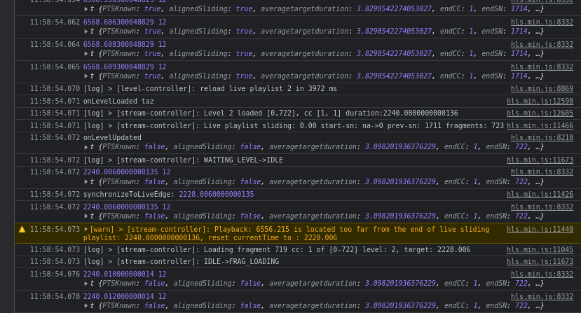 While switching to play HLS live stream video, video ends getting at the same position - instead ...