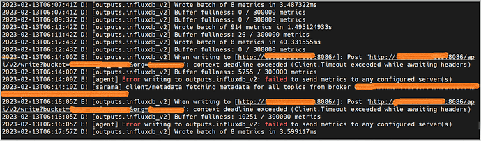 Influxdb Output Plugin Recover After Context Deadline · Issue 12685 · Influxdatatelegraf