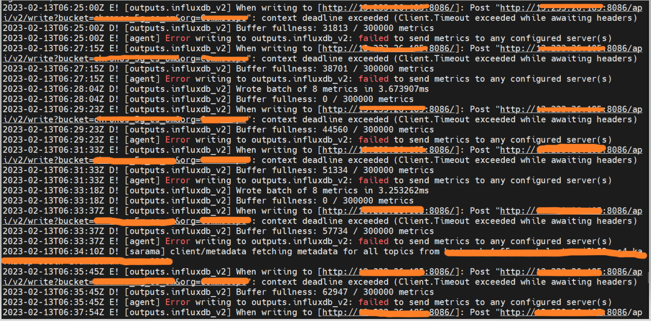 InfluxDB output plugin - recover after Context Deadline · Issue #12685 · influxdata/telegraf ...