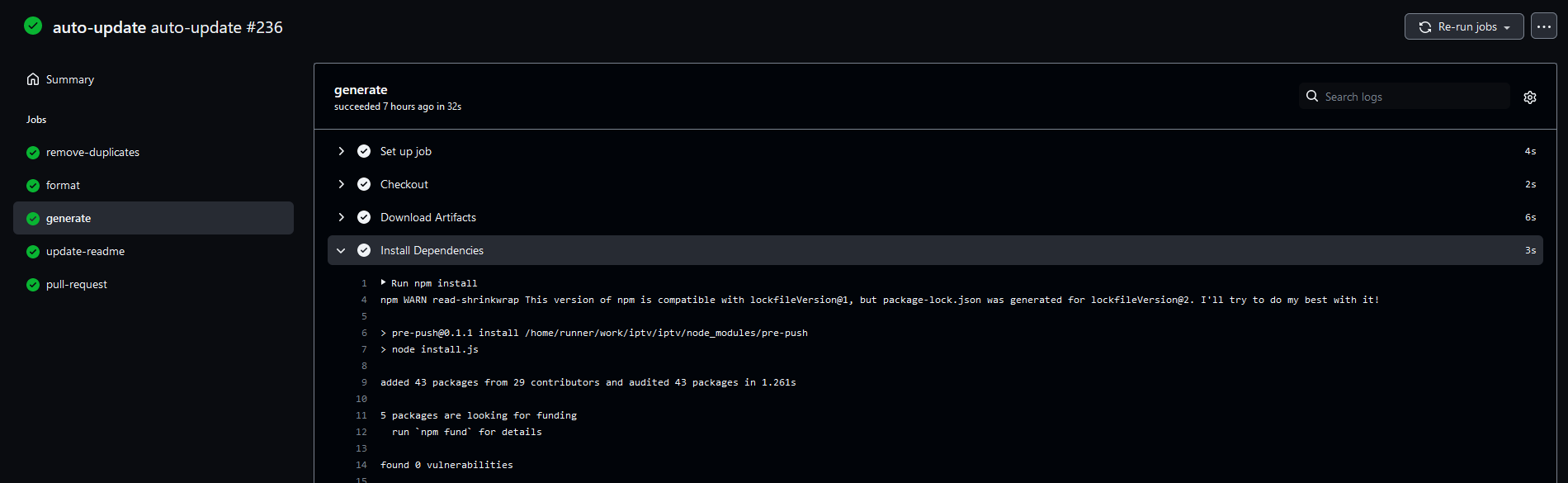 Fix: Auto-update dependencies · Issue #3493 · iptv-org/iptv · GitHub