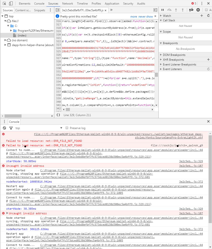 Can't Sync/ ERR File Not Found/ Uncaught invalid address · Issue #2936 · ethereum/mist · GitHub