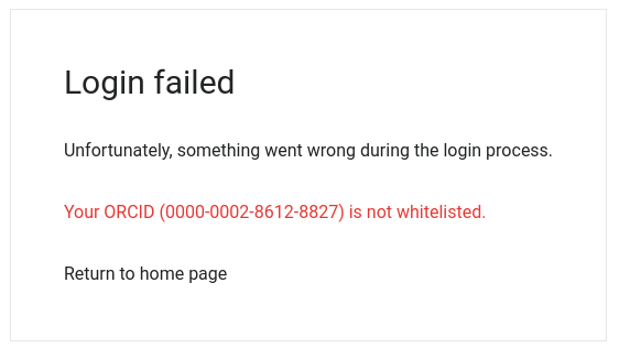 Login failed: ORCID not whitelisted · Issue #665 · research-software-directory/RSD-as-a-service ...