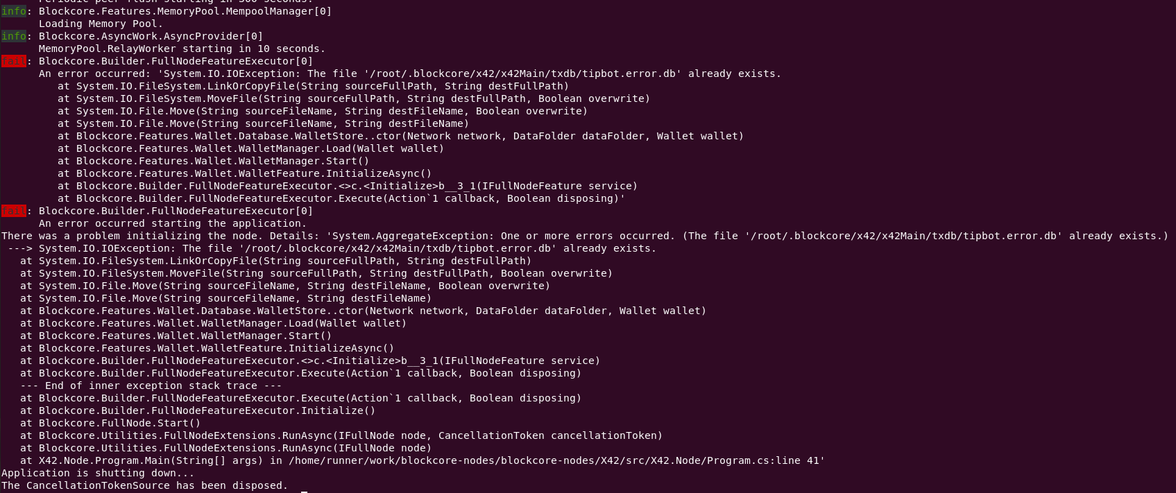 Database The File Already Exists · Issue 306 · Block Core Blockcore · Github