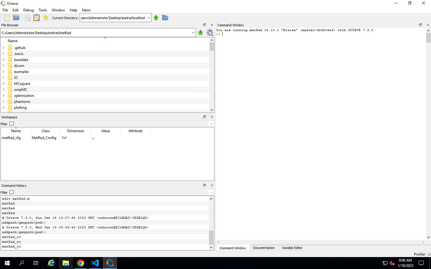 [BUG] matRad_rc fails in Octave 7.3.0 · Issue #595 · e0404/matRad · GitHub