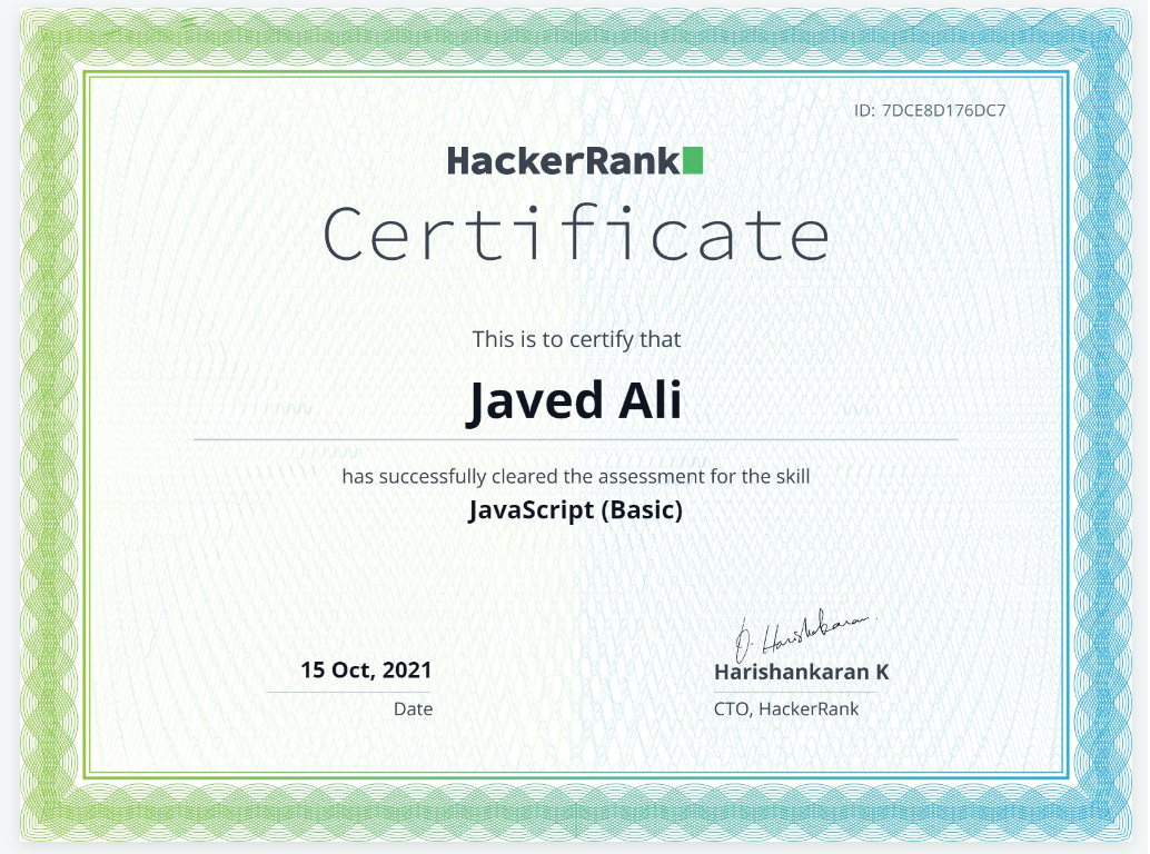 GitHub MJavedAli hackerrank javascript basic certification