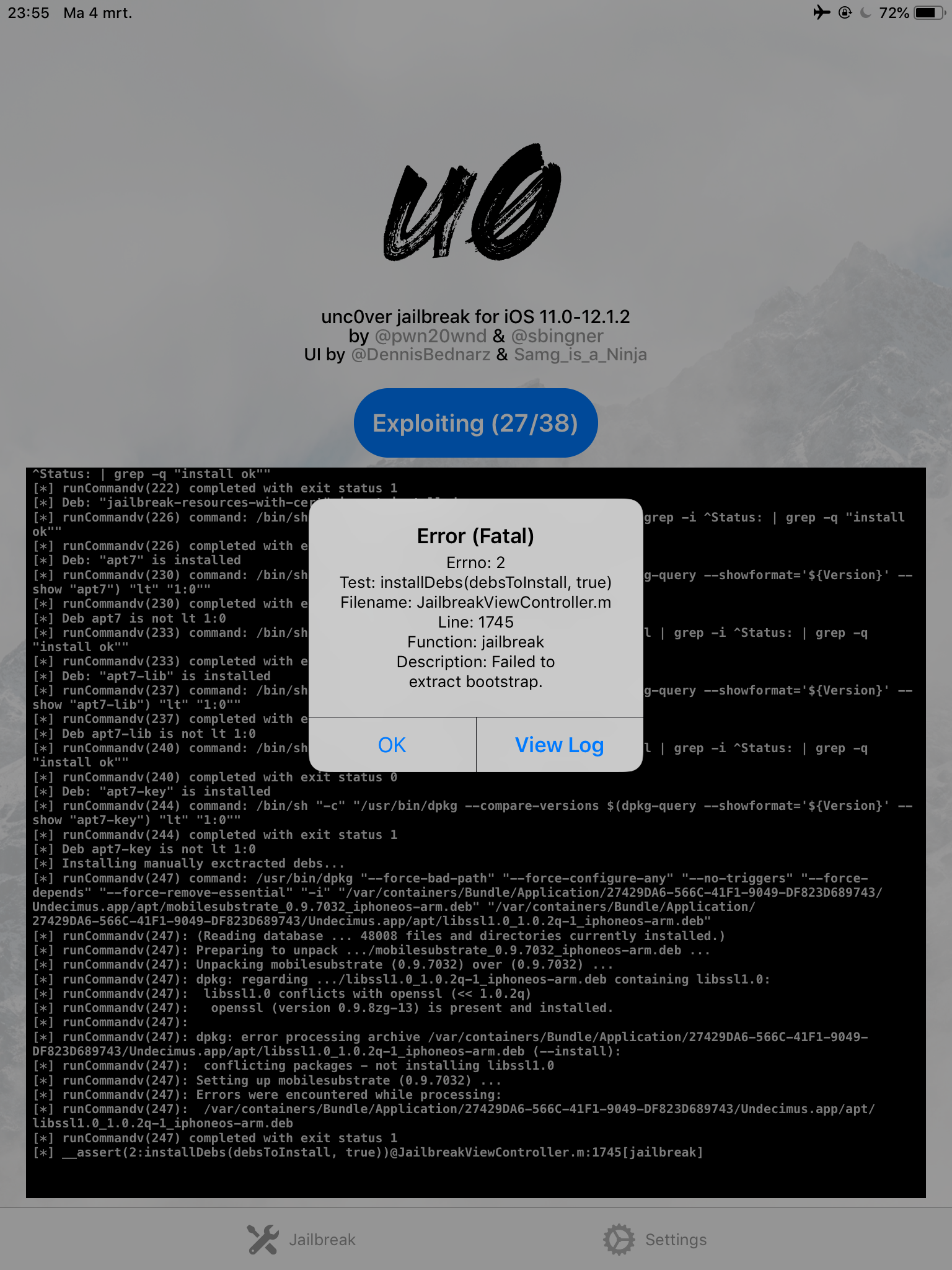 Failed to extract bootstrap · Issue #694 · pwn20wndstuff/Undecimus · GitHub