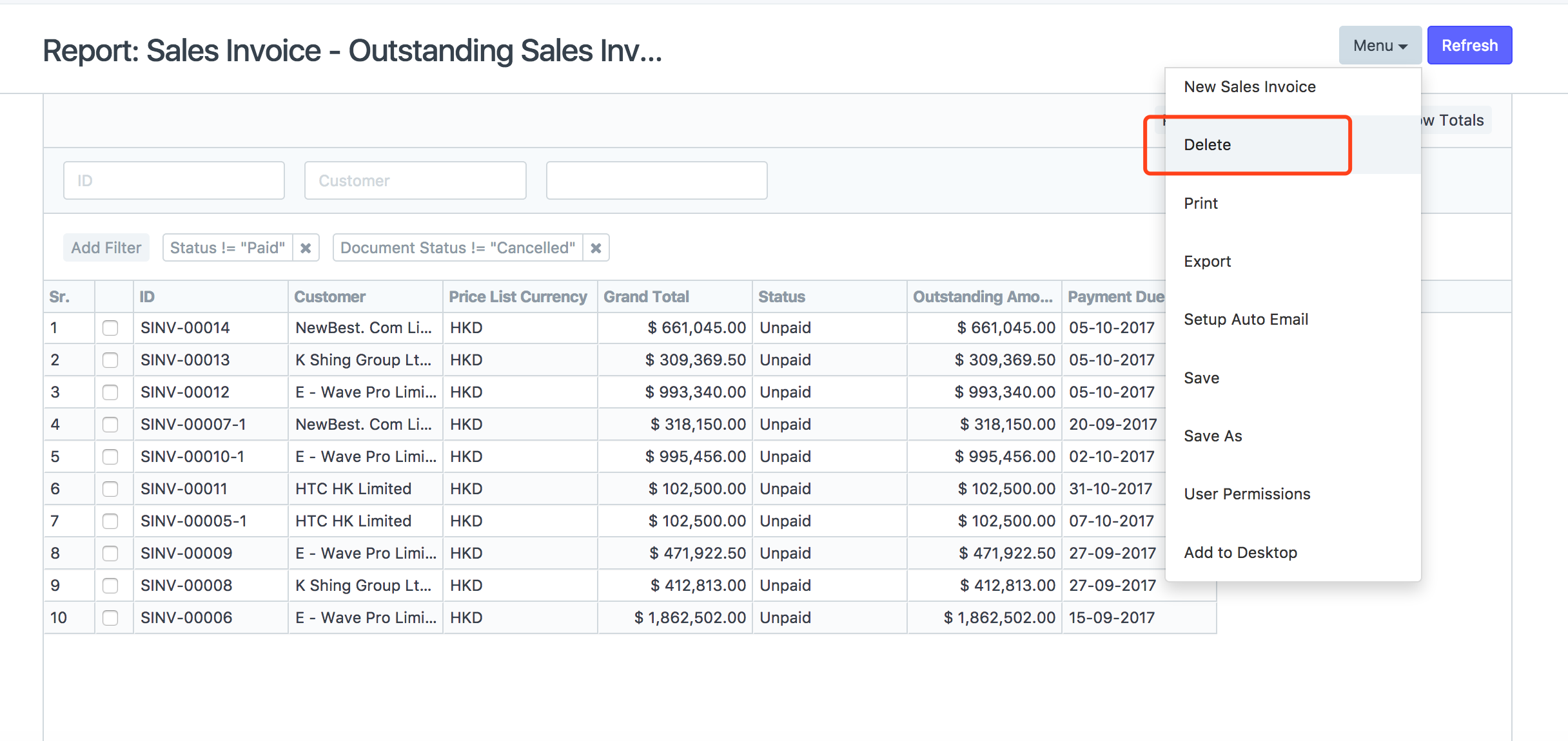 Fail to delete custom report · Issue #10749 · frappe/erpnext · GitHub
