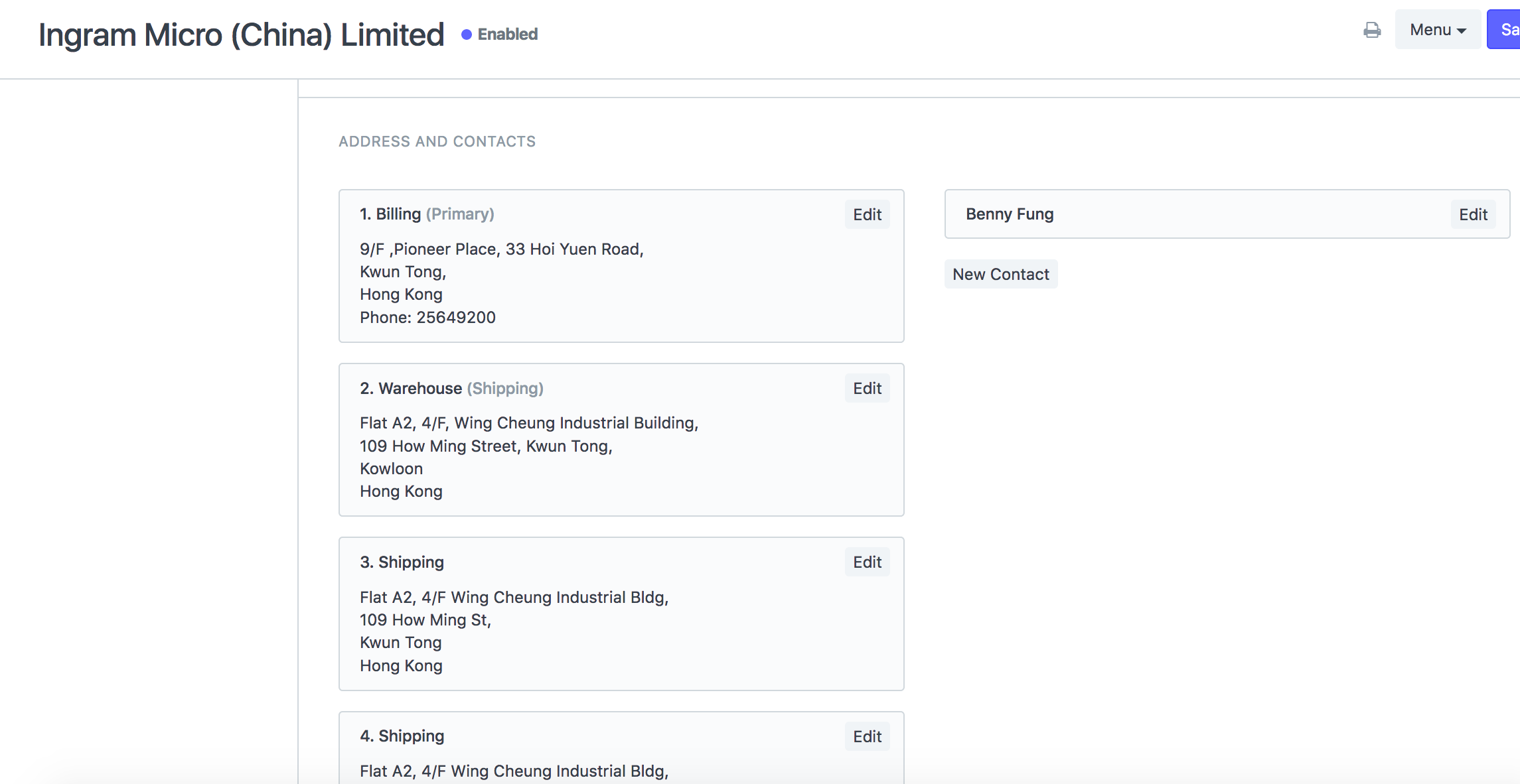 Default Shipping Address did not show as expected in Purchase Order ...