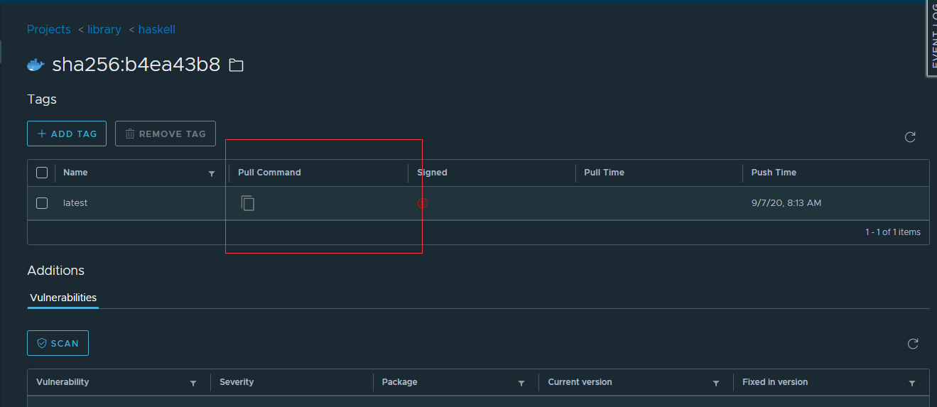 generate `docker pull command` with tag instead of sha · Issue #12980 · goharbor/harbor · GitHub