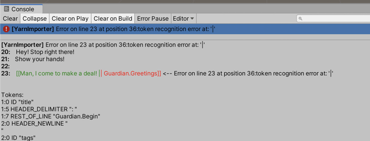Better error messages · Issue #255 · YarnSpinnerTool/YarnSpinner · GitHub