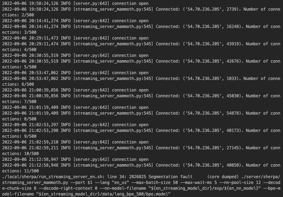 Segmentation Fault · Issue #109 · k2-fsa/sherpa · GitHub