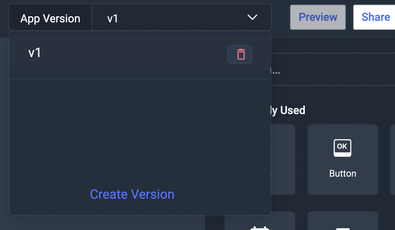 Bugfix :: Delete button in app version manager dropdown not center ...