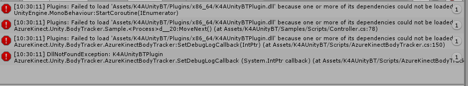 DllNotFoundException: K4AUnityBTPlugin · Issue #34 · satoshi-maemoto/Azure-Kinect-Unity-Body ...