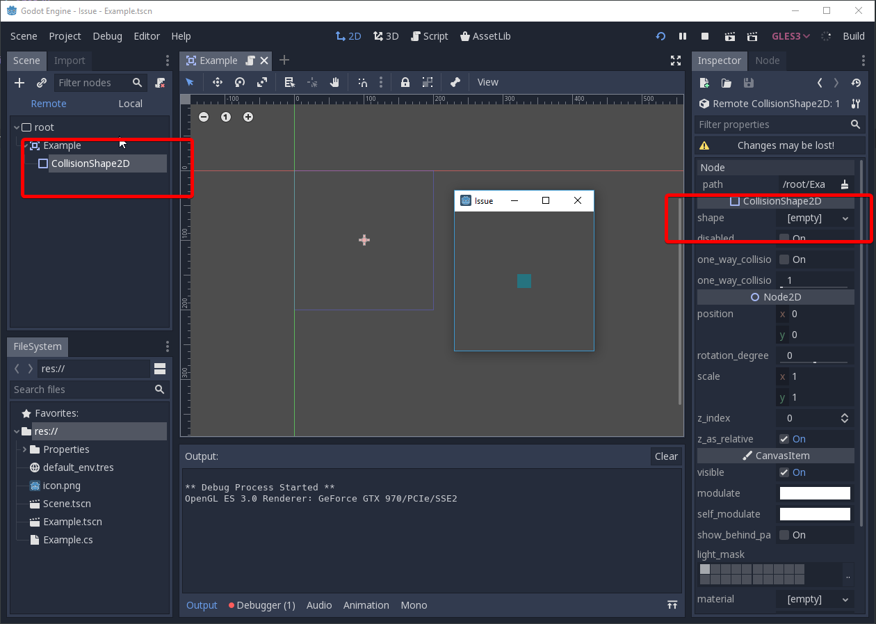 Remote Inspector doesn't update when a Resource type is set in code ...