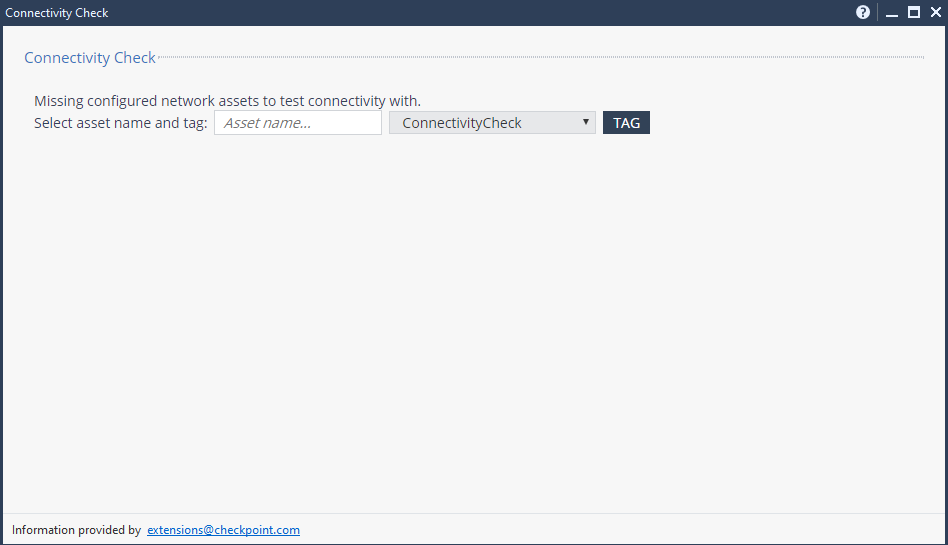 Missing configured network assets to test connectivity with. · Issue ...