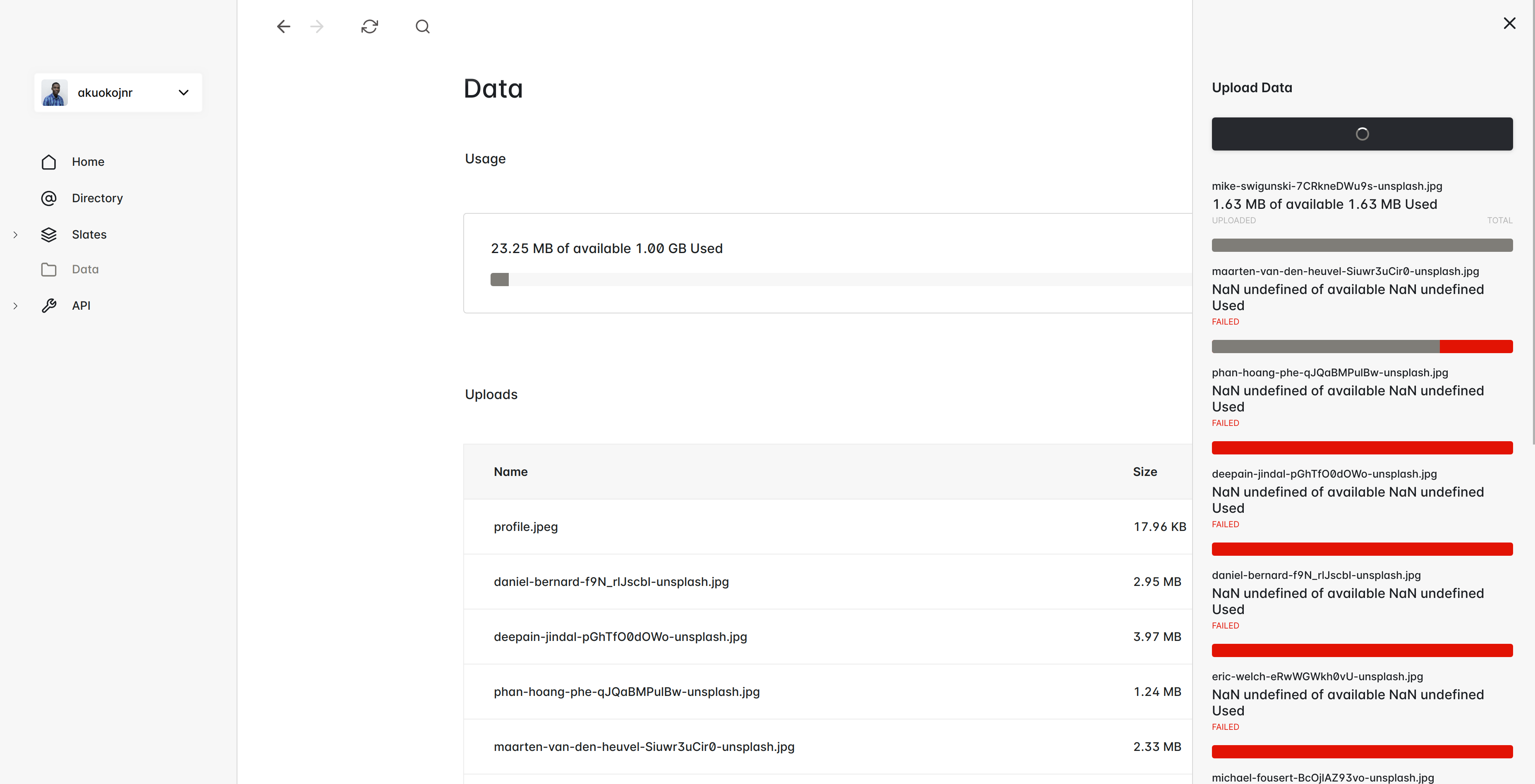 Fix Upload Status Message When Data Upload Fails · Issue 235 · Filecoin Projectslate · Github
