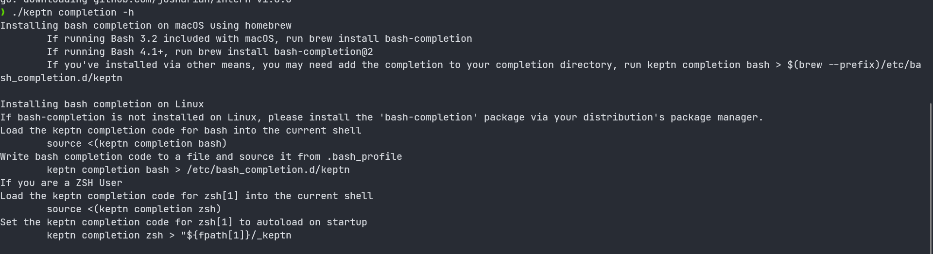 Keptn CLI completion activation fails (zsh) · Issue #3212 · keptn/keptn · GitHub