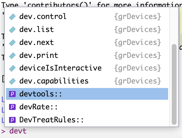 'devtools' is demoted in autocompletion suggestions · Issue #13342 · rstudio/rstudio · GitHub