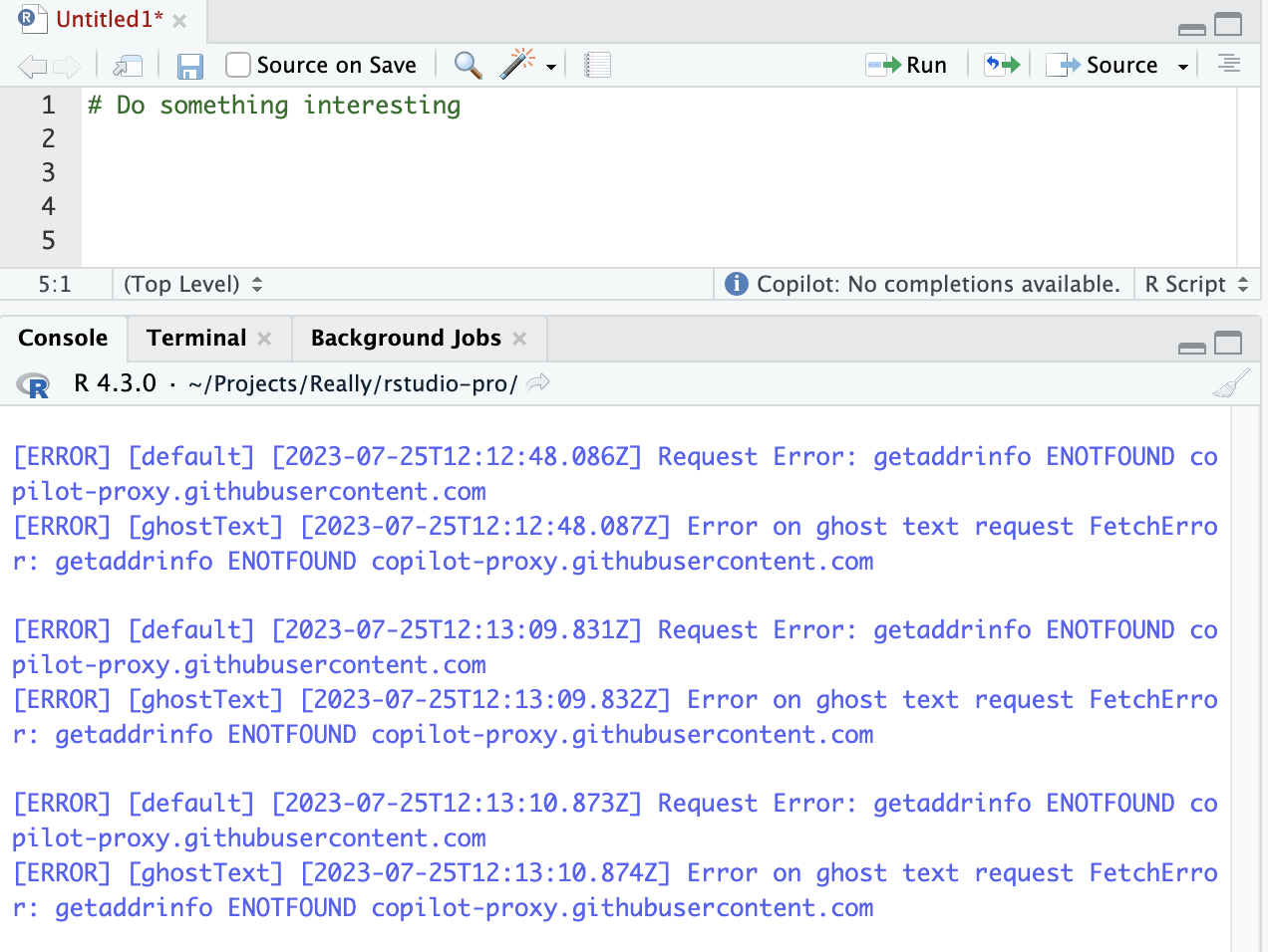 Error messages appear in console with every keypress if Copilot is unreachable · Issue #13411 ...