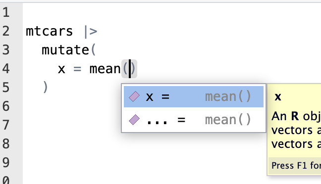 Different autocomplete options are missing depending on whether code is ...
