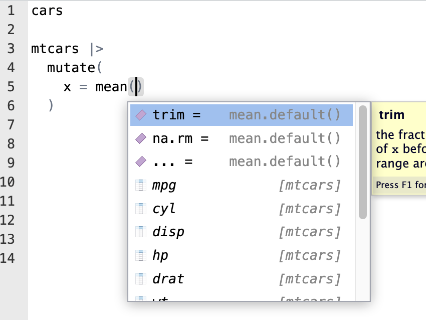 Different autocomplete options are missing depending on whether code is ...