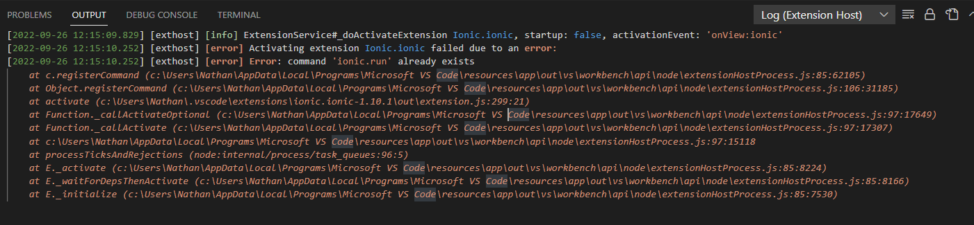 Activating Extension Nic Failed Due To An Error Command N Already Exists
