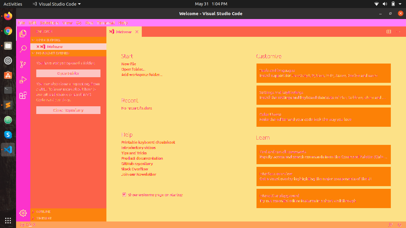 vs code become colourful in my ubuntu laptop. · Issue #98899 ...
