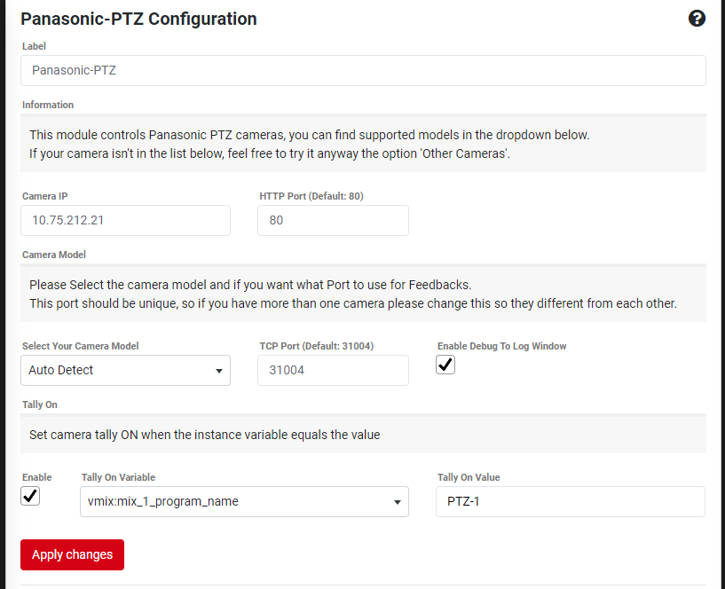 (Bug) Tally on Panasonic AE-150 Not Responding to VMix Program Variable · Issue #18 · bitfocus ...