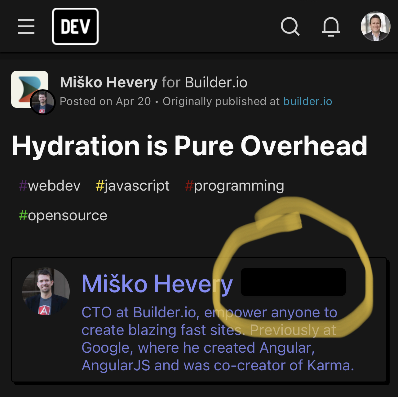 Follow on user liquid tag is unreadable on Dark mode · Issue #17389 · forem/forem · GitHub