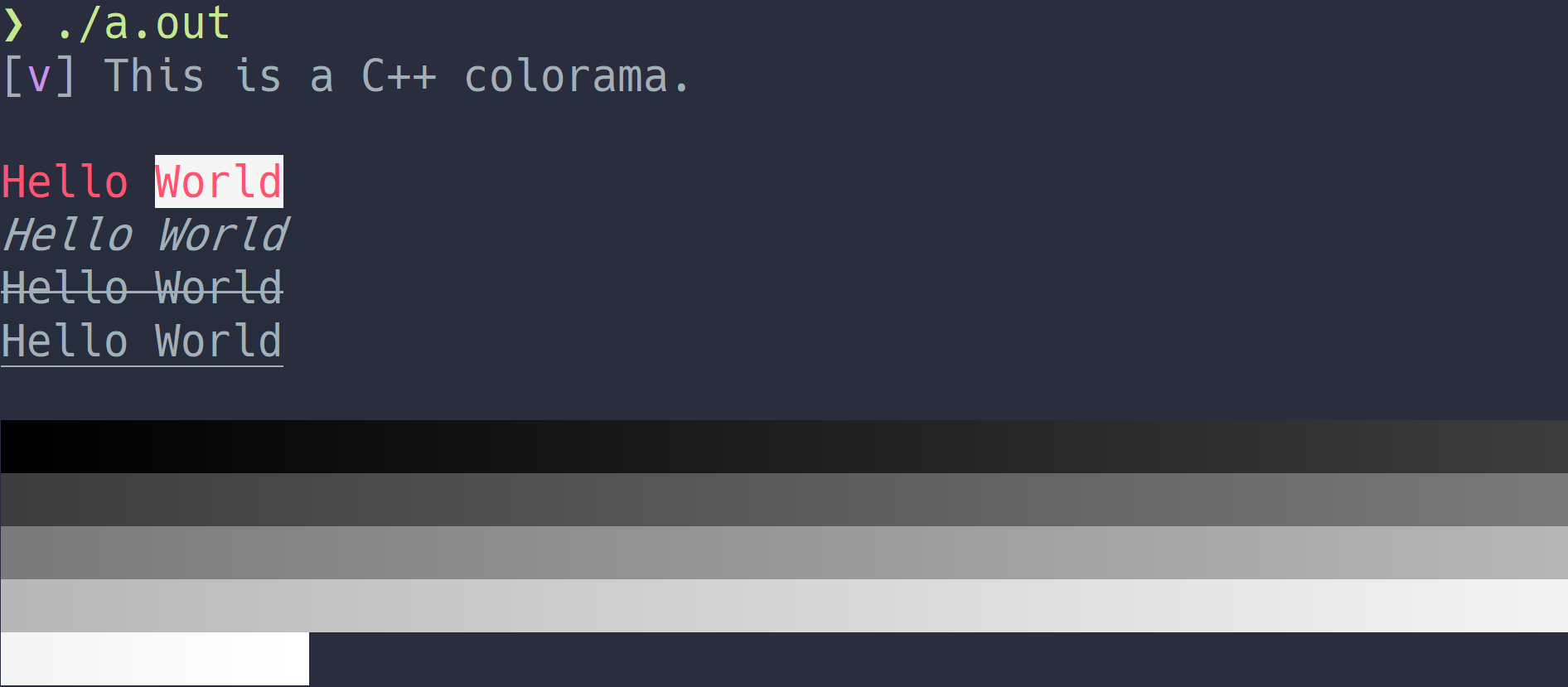 GitHub - ngng628/Font: UNIX環境で使えるC++版colorama