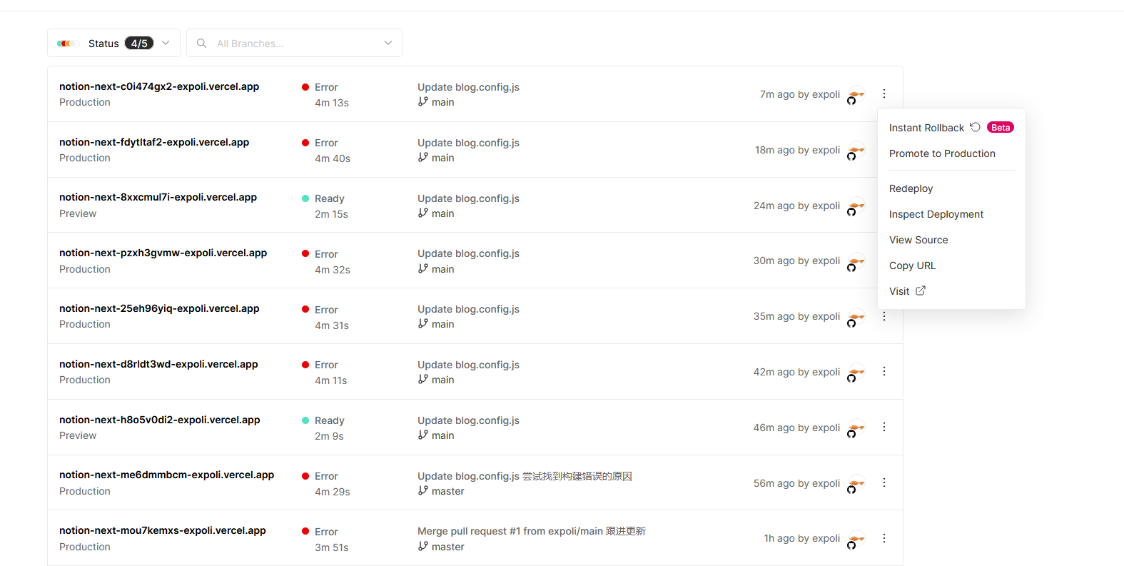 测试环境中能够正常部署成功，在生产环境中就无法部署 · Issue #547 · tangly1024/NotionNext · GitHub