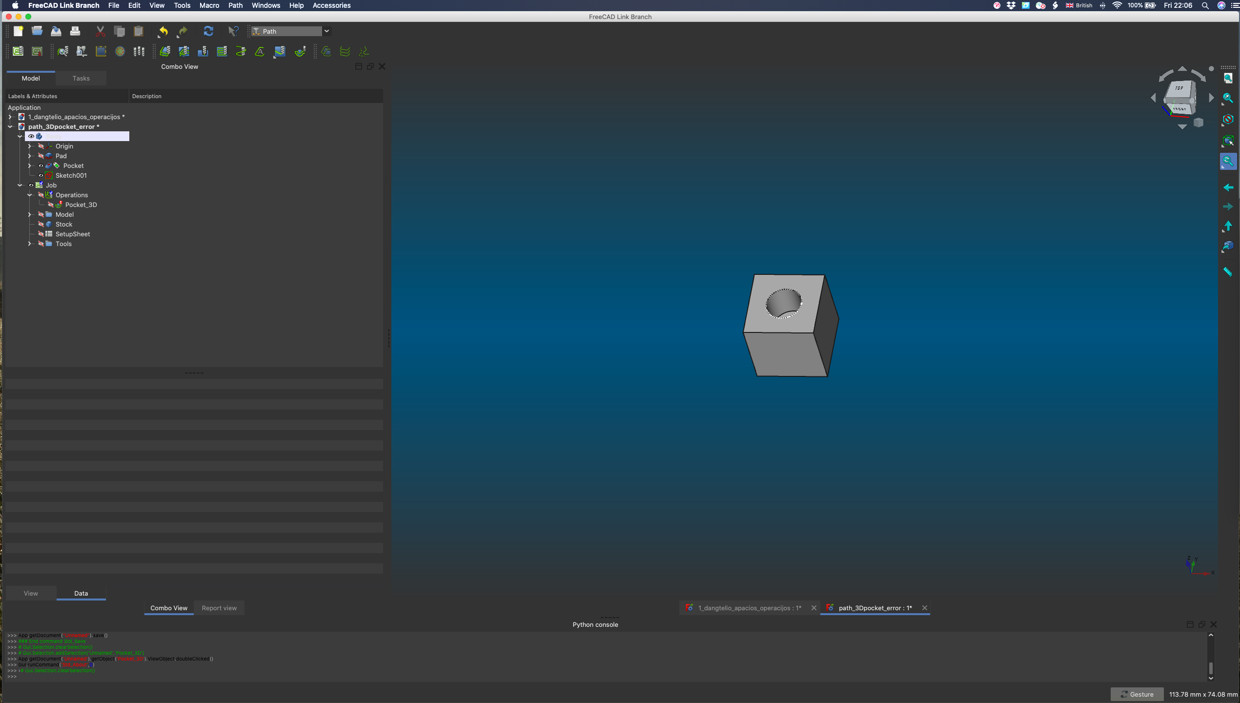 Path 3D Pocket does not work on OSX · Issue #879 · realthunder/FreeCAD ...