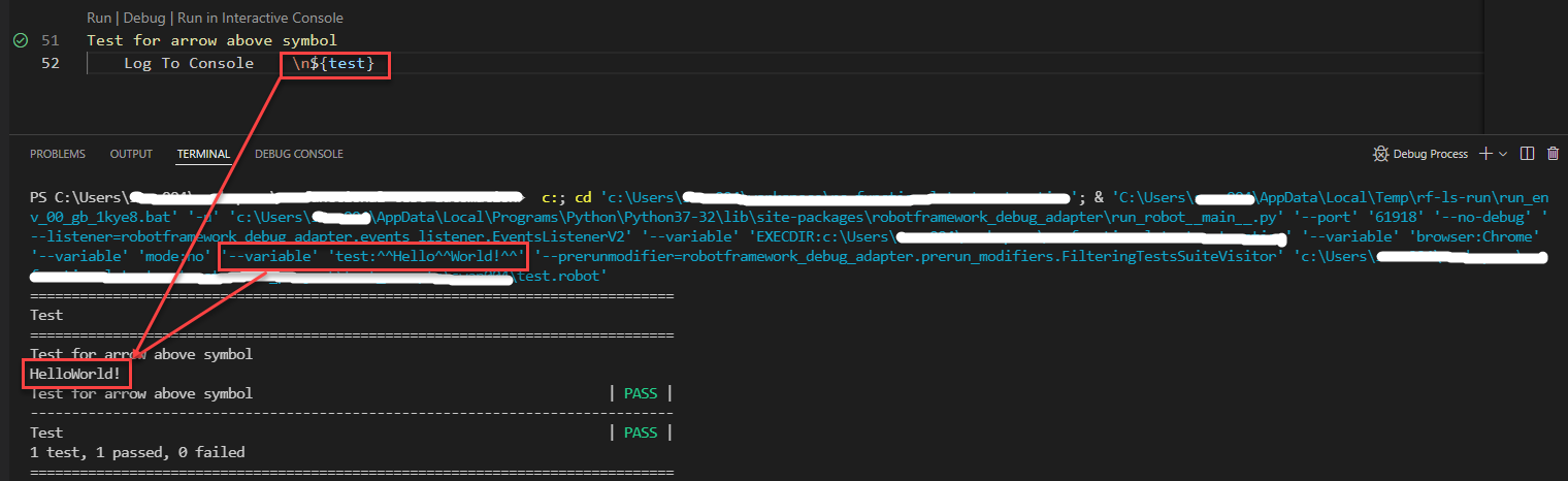 Symbol '^' is missing when running with robotframework-lsp in vscode · Issue #567 · robocorp ...