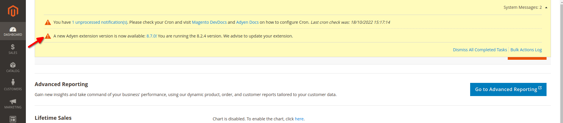 [PW-7508] - VersionMessage is not shown in notification · Issue #1773 · Adyen/adyen-magento2 ...