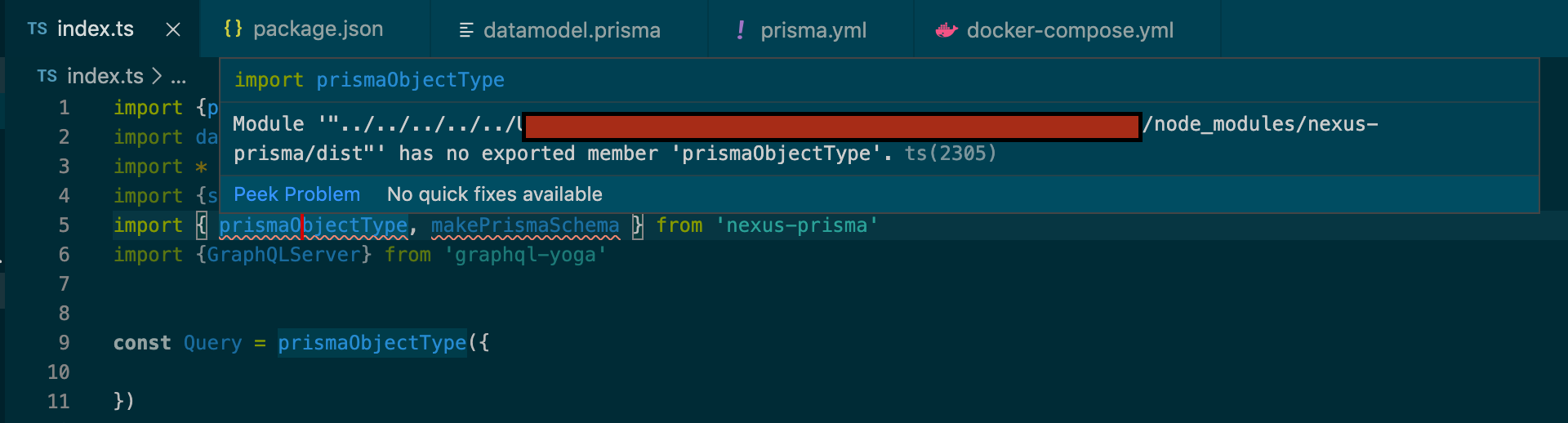 Code example in "Implement GraphQL API based on CRUD building blocks" has prismaObjectType ...