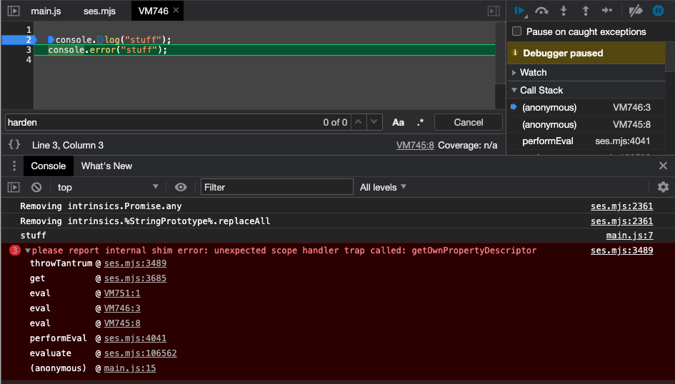 Intermittent getOwnPropertyDescriptor scope handle trap while debugging · Issue #429 · endojs ...