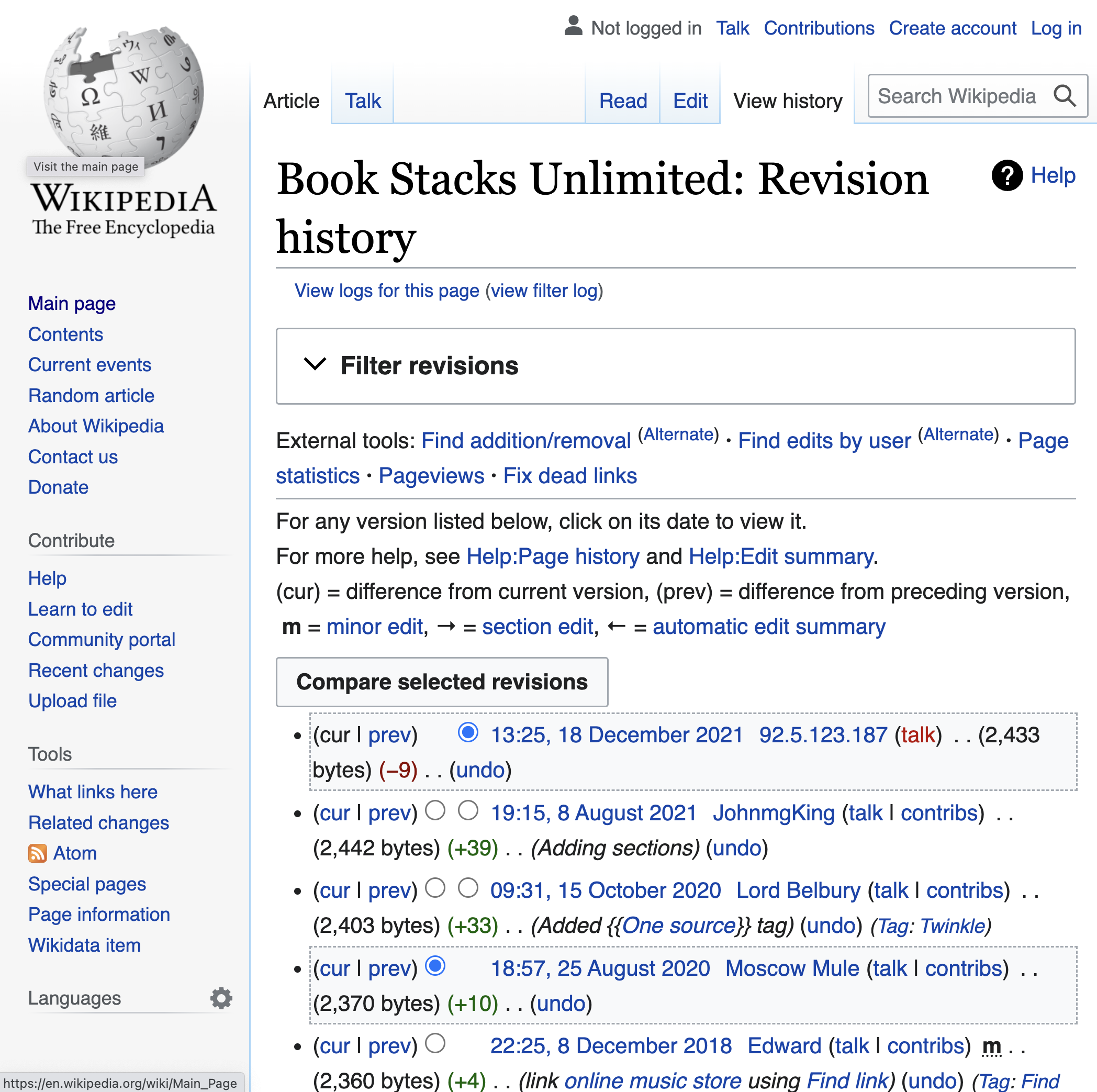 Page Revisions Compare Two Independently Selected Versions · Issue 3465 · Bookstackapp