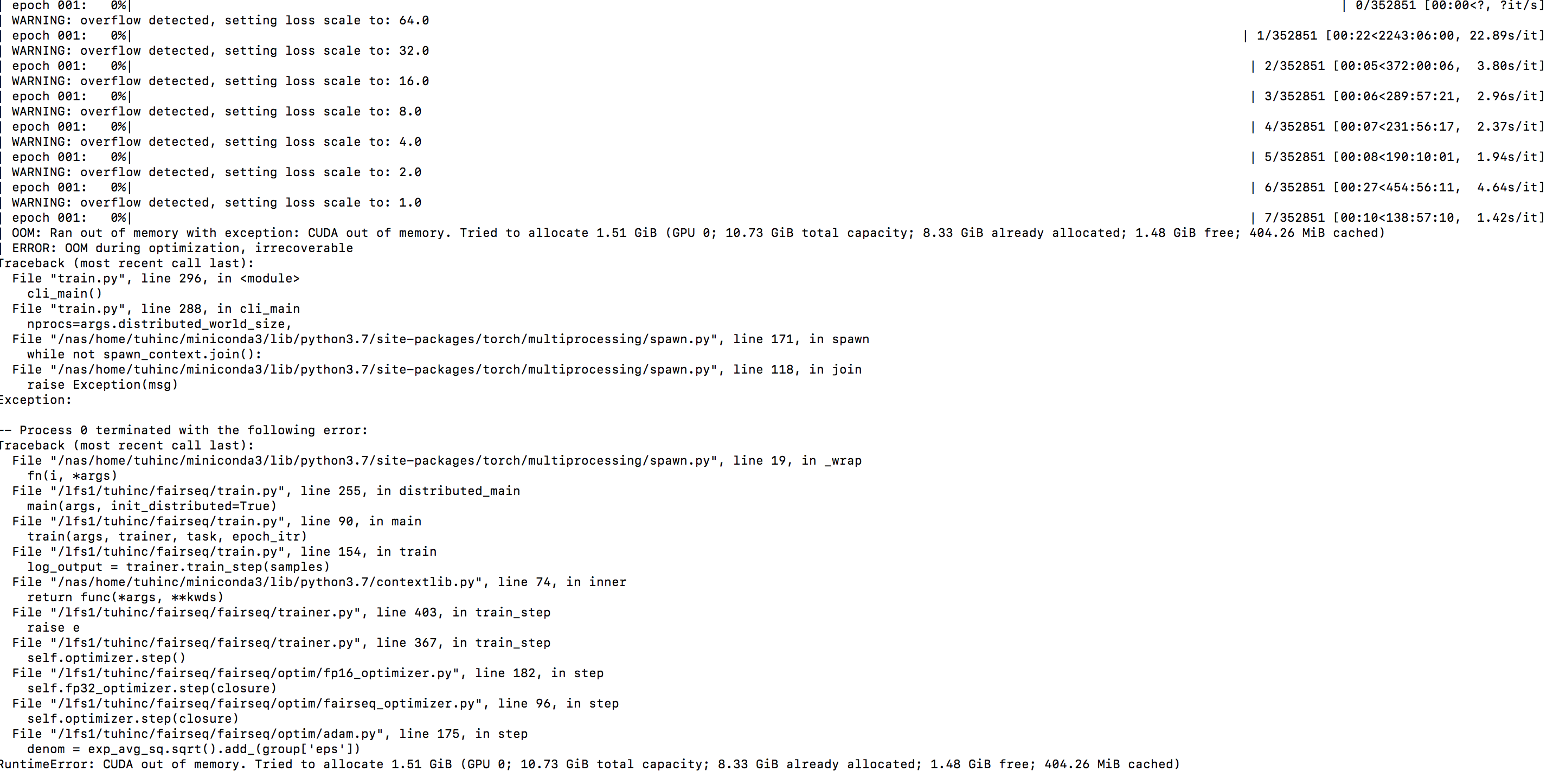 OOM while trying to train BART · Issue #1628 · facebookresearch/fairseq · GitHub