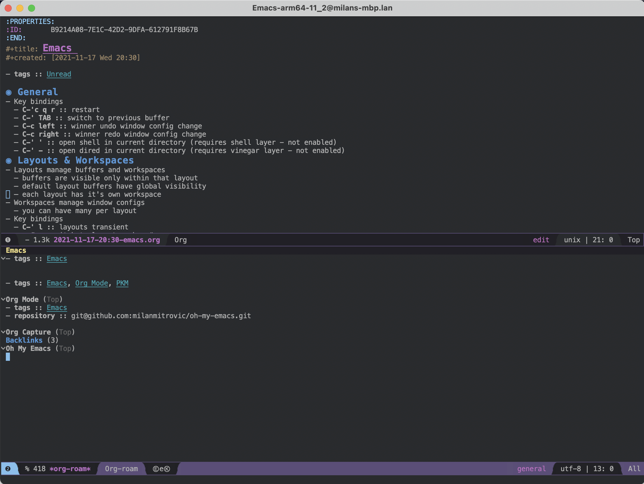 Turning On Dotspacemacs Line Numbers Breaks Org Roam Buffer · Issue