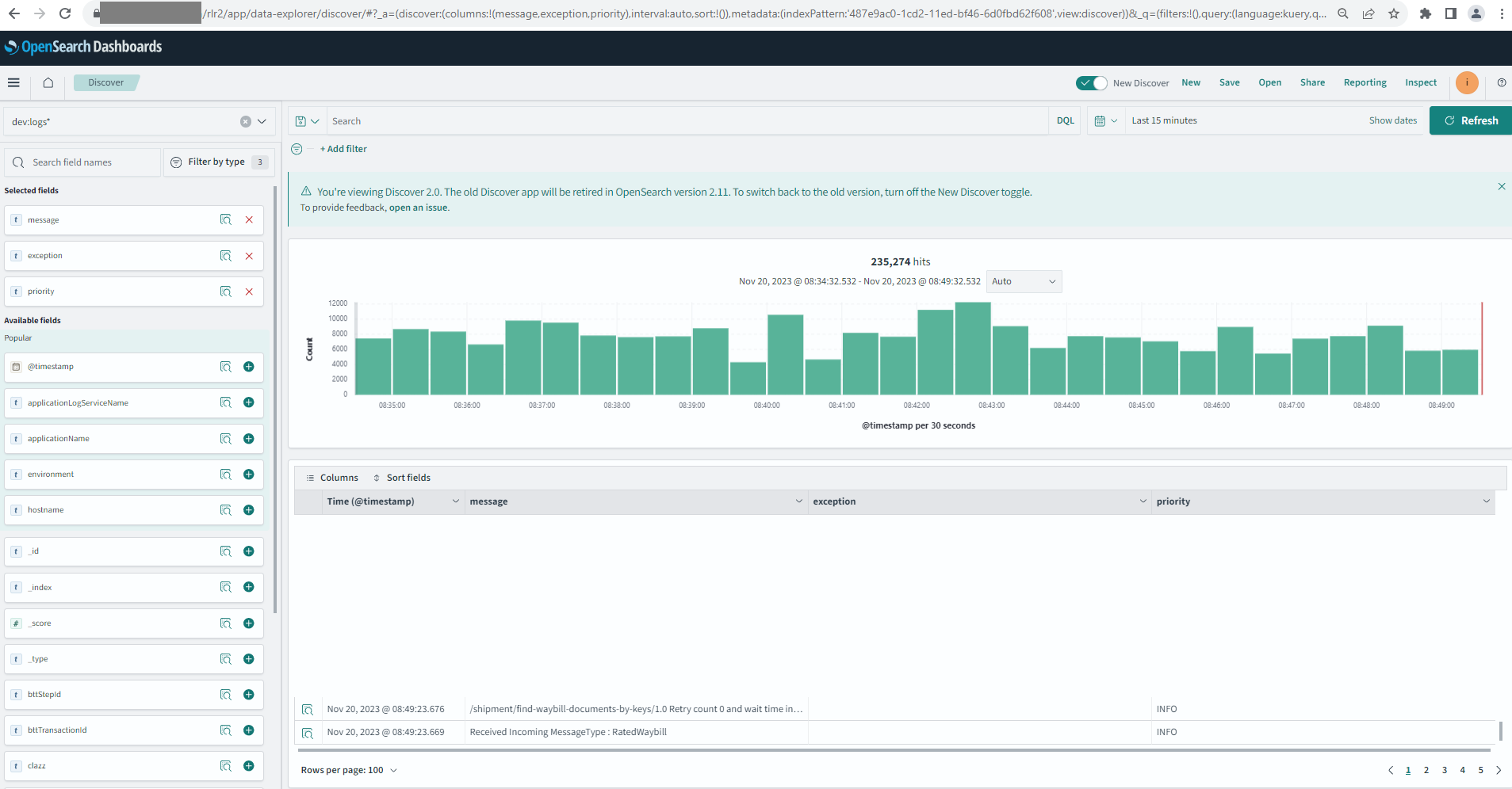 [BUG] Log table rows in the "New Discover" UI flicker after scrolling to the bottom · Issue ...