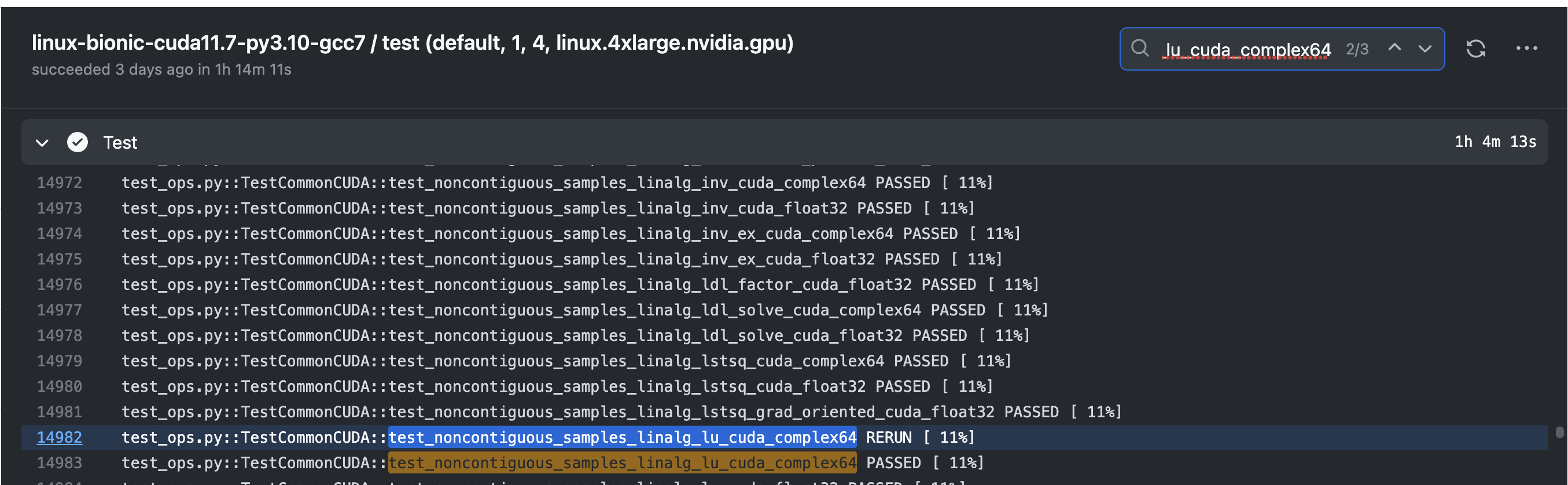 Disabled Test Noncontiguous Samples Linalg Lu Cuda Complex64 Main Testcommoncuda · Issue