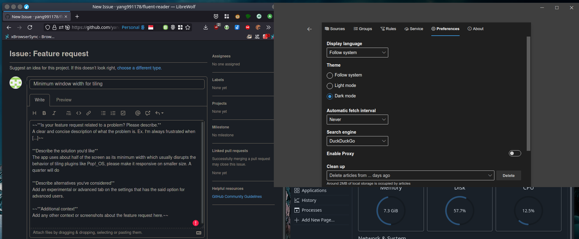 Minimum window width for tiling · Issue #274 · yang991178/fluent-reader · GitHub