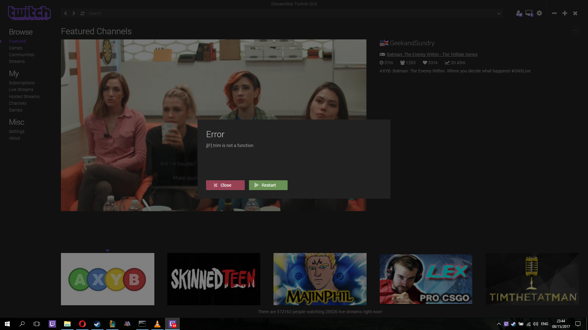 "j[F].trim is not a function" Error · Issue #495 · streamlink/streamlink-twitch-gui · GitHub