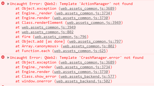 [11.0] Js errors when workers>0 · Issue #36684 · odoo/odoo · GitHub