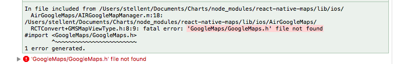 RCTConvert+GMSMapViewType.h fatal error: 'GoogleMaps/GoogleMaps.h' file not found · Issue #2514 ...