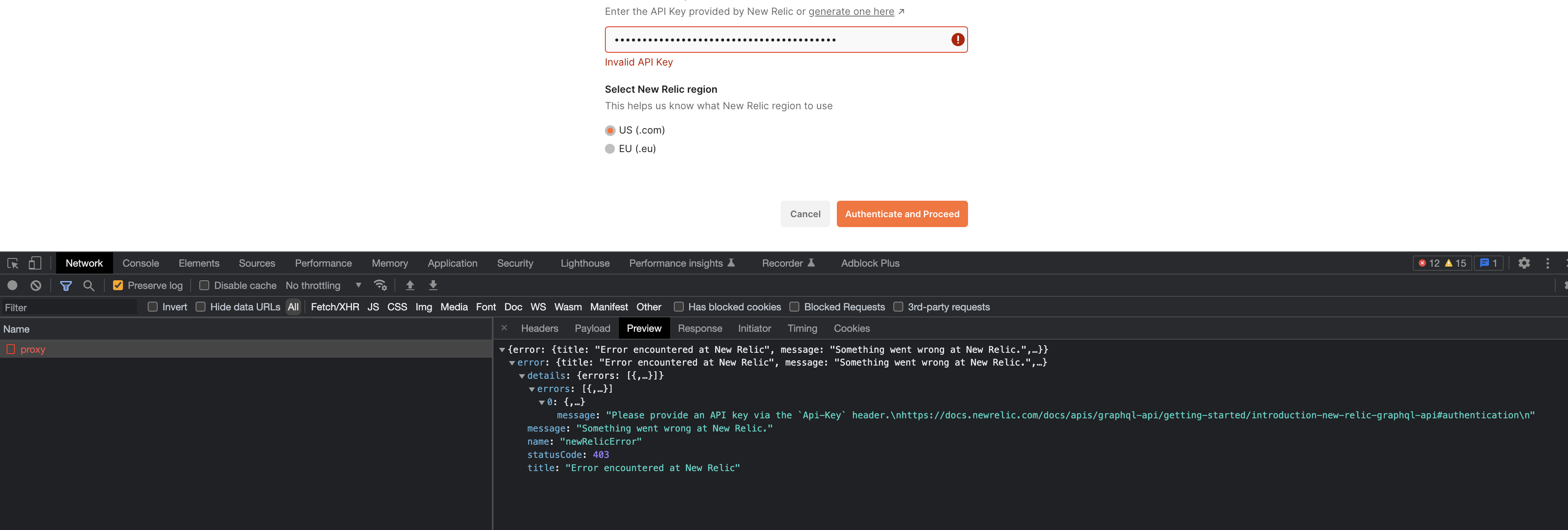New Relic integrations failed to configure Monitor API performance ...