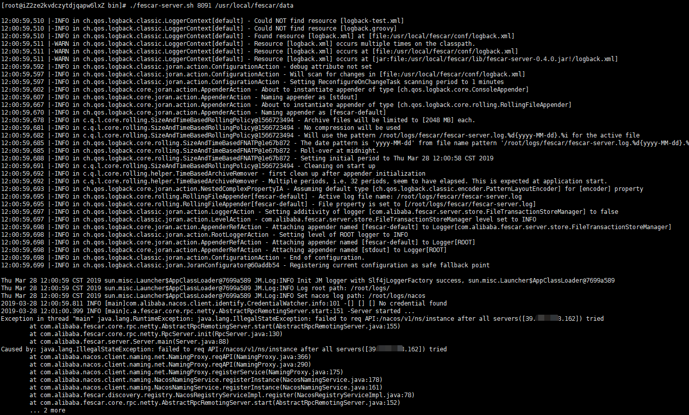 Caused by: java.lang.IllegalStateException: failed to req API:/nacos/v1/ns/instance after all ...